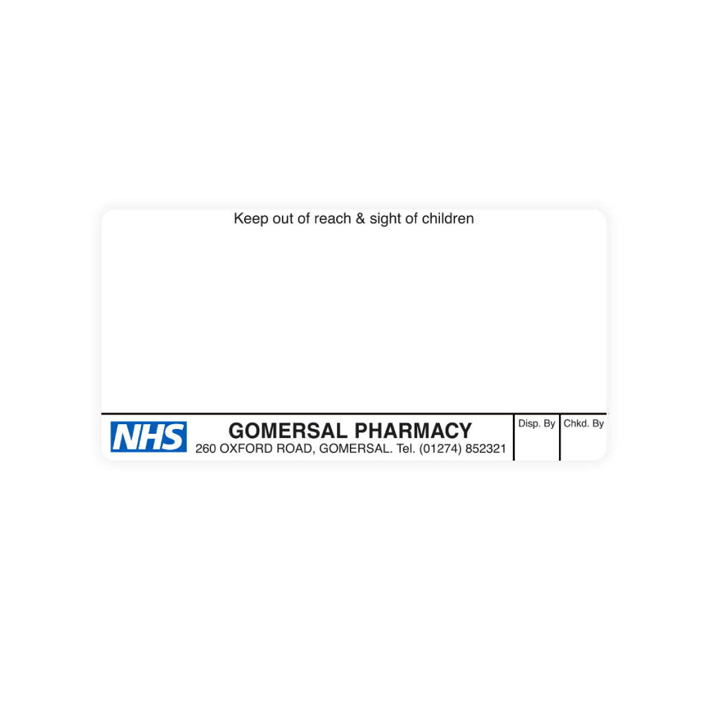 Gomersal Pharmacy Dispensing Labels | EMT Healthcare